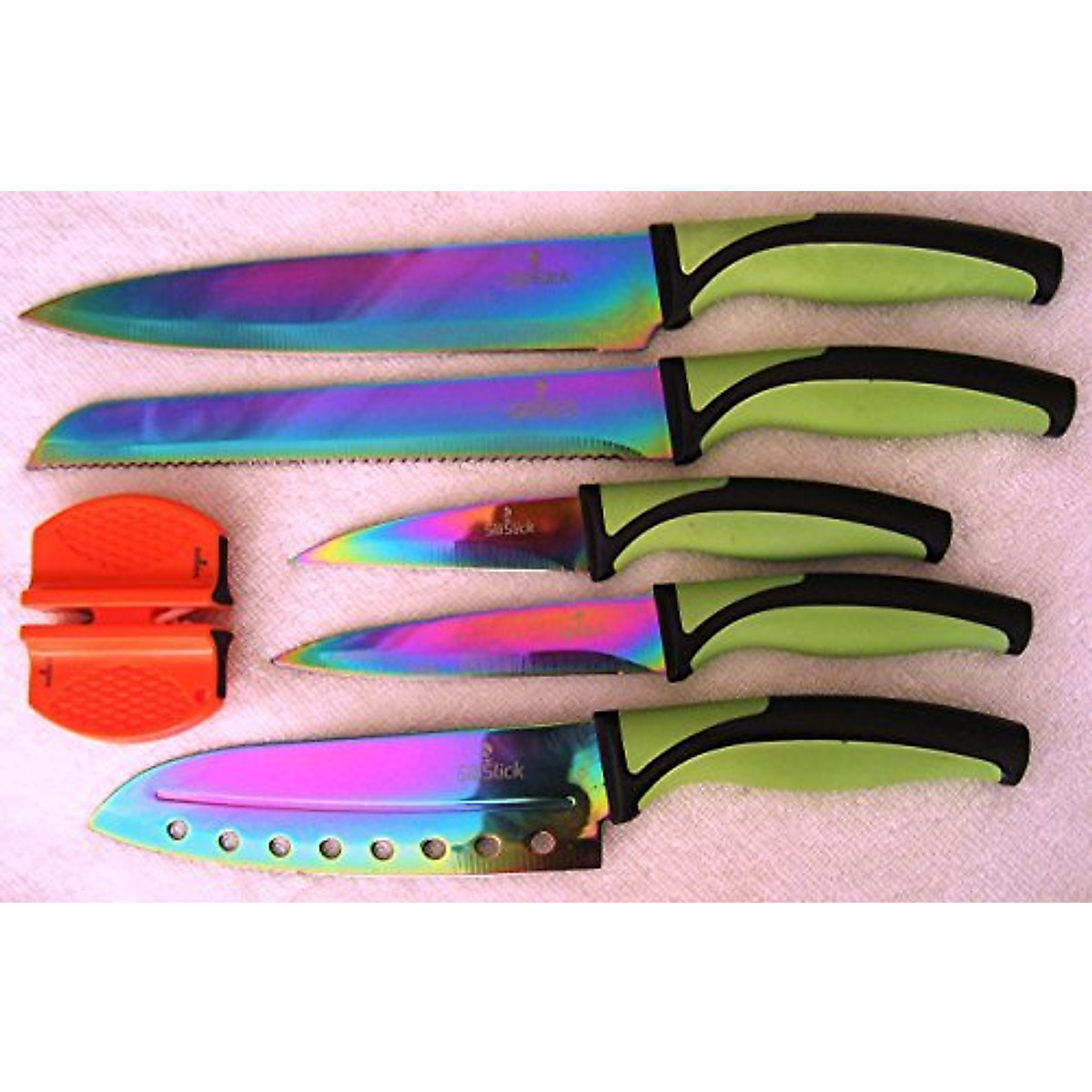 SiliSlick Ceramic Knife Sharpener - Professional Grade Sharpening Tool with 2 Stage Coarse, Medium, and Fine Grinding for Straight and Serrated Knives