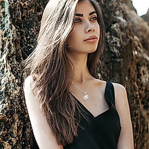 925 Sterling Silver Cremation Necklace for Ashes - Transparent Crystal Circle Urn Pendent Necklace Memorial Jewelry for Women