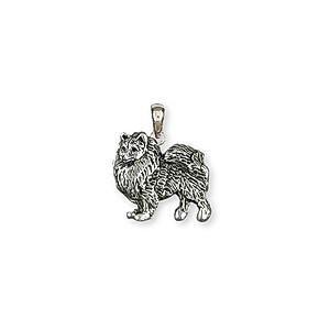 Keeshond Jewelry Sterling Silver Handmade Keeshond Pendant KSH2-P