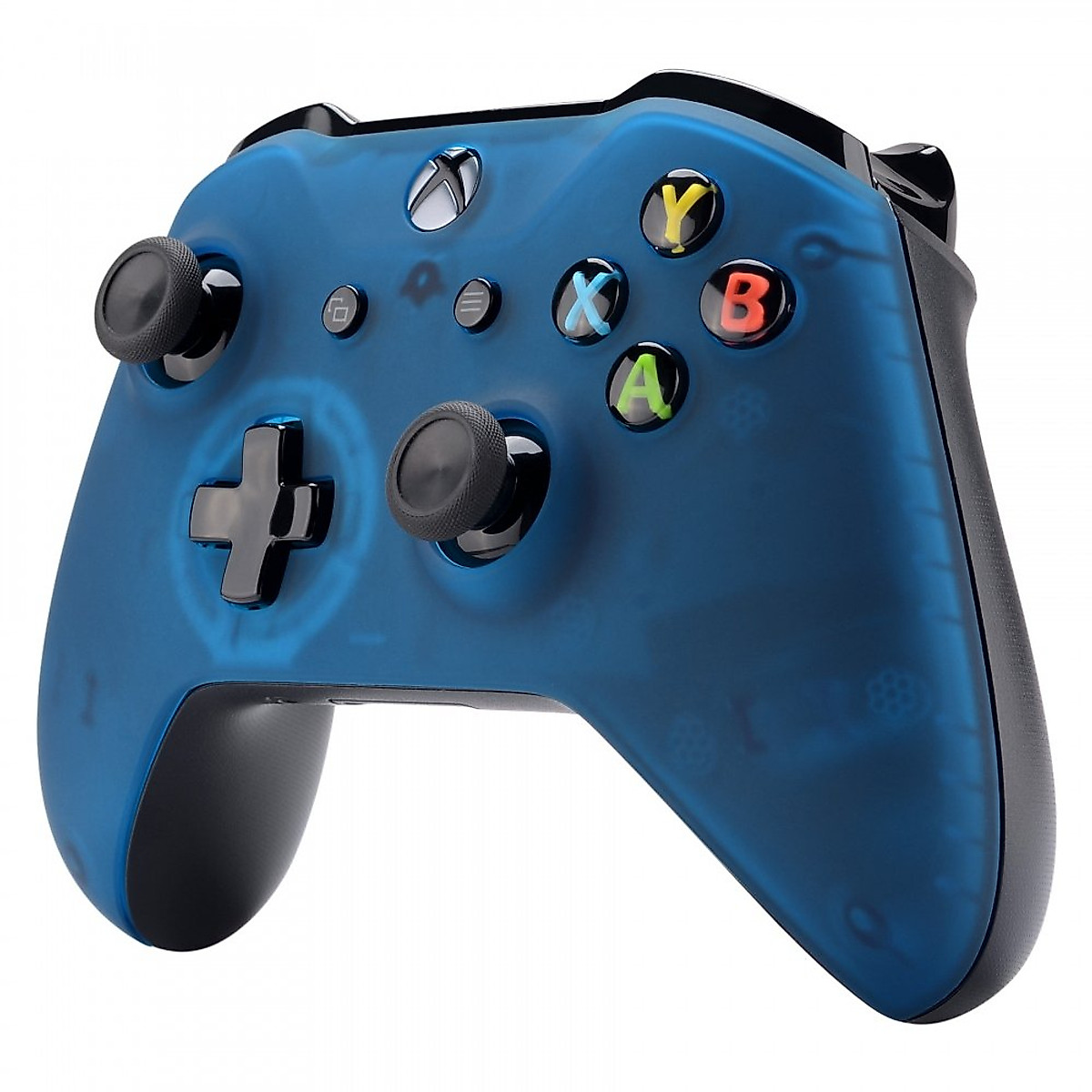 eXtremeRate Foggy Clear Blue Faceplate Cover for Xbox One Wireless Controller (Model 1708), Custom Case Replacement Front Housing Shell for Xbox One S & Xbox One X Controller - Controller NOT Included