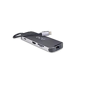 USB C to HDMI HUB Adapter, 3.5mm Audio Jack, 3X USB 3.0 Super Speed 5Gbps, RJ45 Gigabit Ethernet [10/100/1000Mbps], SD and TF Card Reader, USB-C Female Power Delivery - 100W
