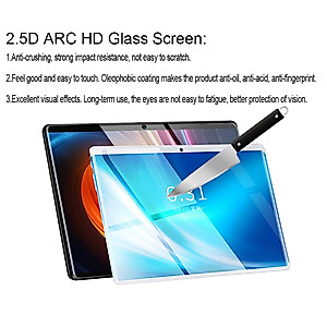 Tablet 10 Inch 2.5D Tempered Glass HD Display Dual SIM Card Slot Tablet ,Android 6.0,Quad Core Processor with Dual Camera /WiFi/Bluetooth/GPS (Black)