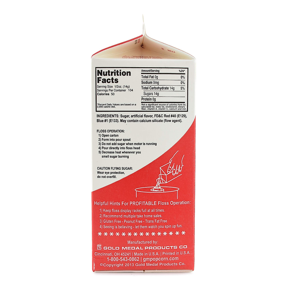 Cotton Candy Floss Sugar- Blue Raspberry, Pink Vanilla, Strawberry-1/2 Gallon-Three Pack