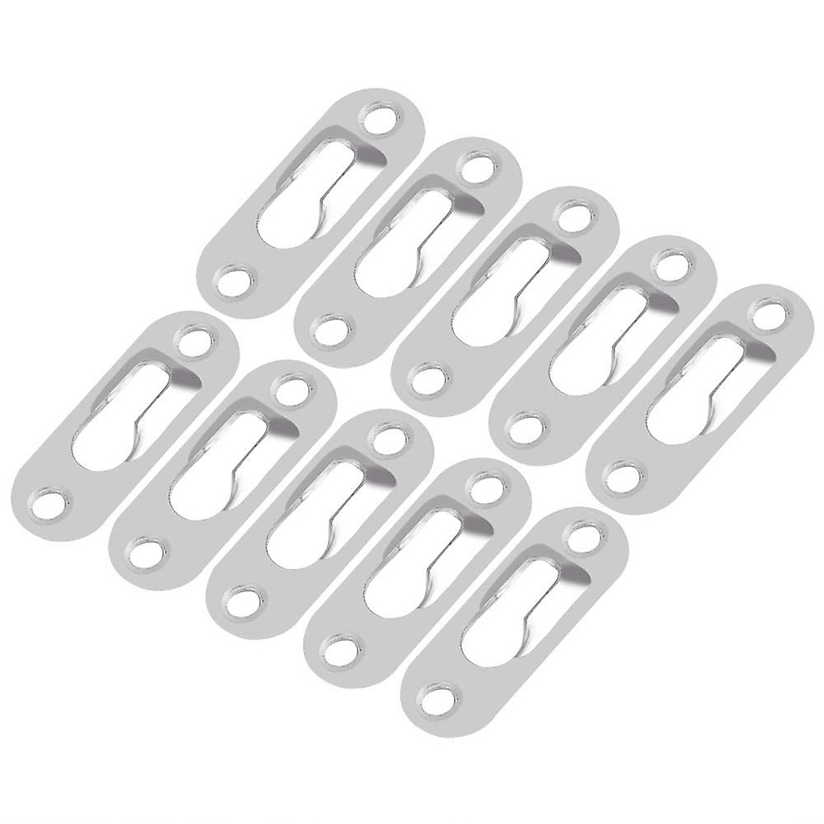 40 Pcs Durable 1.5mm Thick Tone Metal Keyhole Hanger Fasteners Unique Protruding Design for Picture Frames Hang Wall Indoor Silver