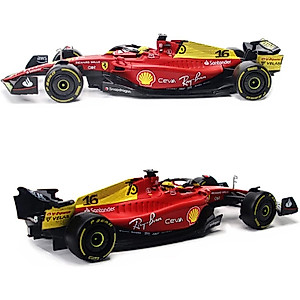JODIYAAH Bburago 1/18 2022 F1-75 75th Anniversary F1-75#55 Carlos Sainz Alloy Luxury Vehicle Diecast Cars Model Toy Collection Gift (1/18 F1-75th No.#55)