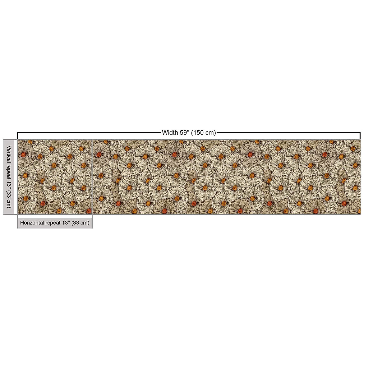 Ambesonne Vintage Fabric by The Yard, Sketch Art Style Gerbera Daisies Abstract Flowers Autumn Garden Flourish, Decorative Fabric for Upholstery and Home Accents, 1 Yard, Marigold Orange