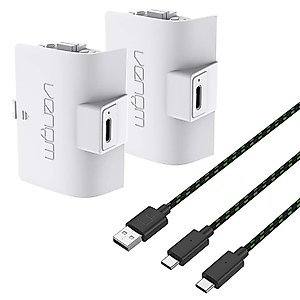 Venom Twin High Capacity Rechargeable Battery Pack Black for Xbox Series X/S & One - White