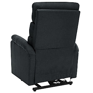 Power Lift Massage Recliner Chair with Footrest | Adjustable Recliner Sofa for Elderly Adult | Upholstered Reclining Sofa Seating with USB Port for Living Room Home Theater | Dark Gray Fabric