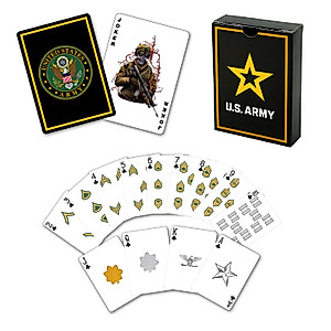 US Army Gift Set | Playing Cards & Dice | Army Rank Insignia Cards | US Army Gifts | Disabled Veteran Owned Business | Army Card & Dice Set