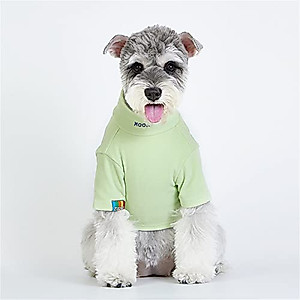 Cute Dog Sweatshirt Heart-Shaped T-Shirt Soft Solid Color Turtleneck Clothes Pet Puppy Pullover Cat Warm Costume (FB1,Green)