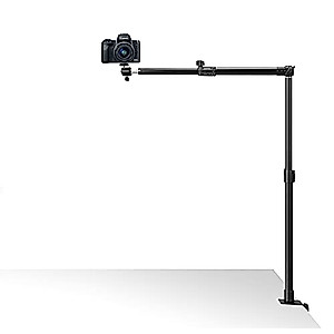 Overhead Phone Stand, Multi-Purpose Desktop Video Mount Holder Compatible with iPhone Samsung Smartphone Cameras Webcams Light Panels, for Nail Art, Baking, Crafting, Ceramics, Makeup, Online Course