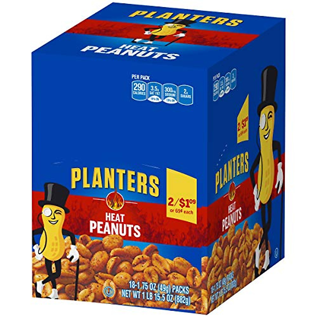 Planters Heat Peanuts, 1.75 Ounce (Pack of 18)