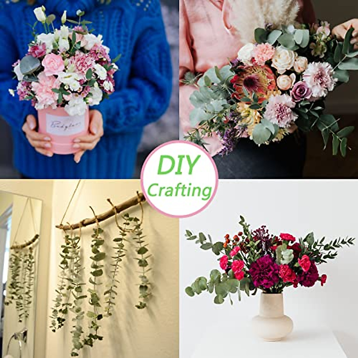 20 Pcs Eucalyptus for Shower Hanging Dried Eucalyptus Stems 17" Real Eucalyptus 100% Made from Fresh Eucalyptus Leaves Artificial Wedding Decor Home Decor Farmhouse Decor DIY Artificial Plants,Green