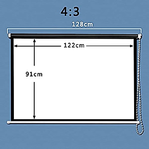 LENG Wall Mounted Projection Screen 60'' Roll Up Projector Screen Portable Movie Screen Outdoor Lightweight Little Screen for Home Cinema, Meeting Presentation (Size : 4:3)