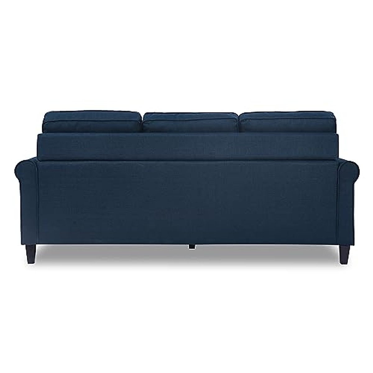 Serta Harmon Reversible Sectional Sofa, Modern L-Shaped Couch for Small Spaces, Soft Fabric Upholstery, Rolled Arm, Blue