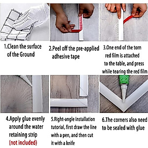 LLHNBBDBBSH Shower Barrier Water Stopper, Shower Water Dam, Shower Threshold Water Barrier Shower Seal Rubber Shower Dam Shower Splash Guard Rubber Bath Seal Strip(80cm)