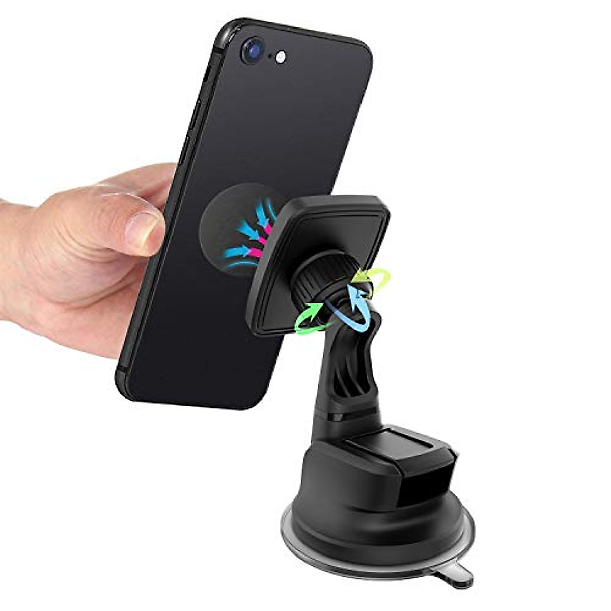 WixGear Dashboard Mount, Universal Magnetic Car Mount Holder, Windshield Mount and Dashboard Mount Holder for Cell Phones with Strong Dashboard Gell– (New Rectangle Head)