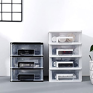 CLISPEED Plastic 5- Drawer Desktop Organizer Stackable Storage Drawers Dresser Storage Container Case Multi- Bin Storage Rack for Office Bedroom Bathroom Black