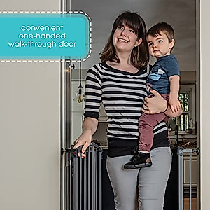 Summer Extra Tall Decor Safety Baby Gate, Gray – 36” Tall, Fits Openings of 28” to 38.25” Wide, 20” Wide Door Opening, Baby and Pet Gate
