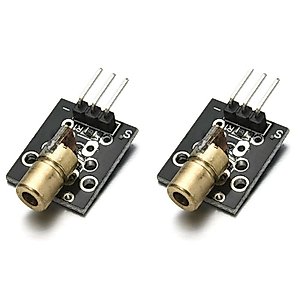 DEVMO 2PCS 5V Sensor Module Board Compatible with Ar-duino AVR PIC KY-008 Laser Transmitter Wave Length 650 nm