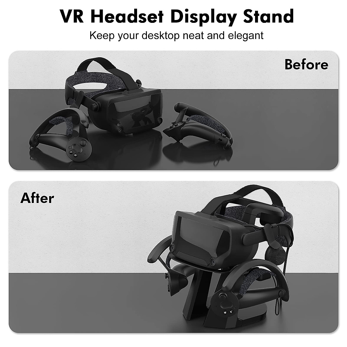 AMVR VR Headset Display Stand and Controllers Holder for Steam Valve Index Virtual Reality Mount Station