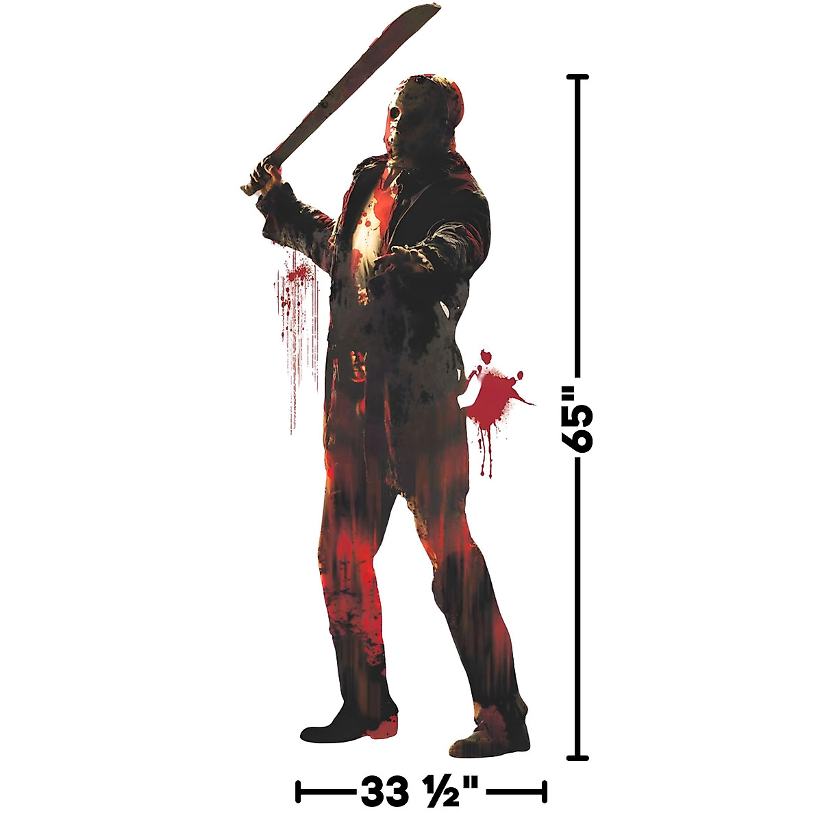 Friday The 13th Plastic Scene Setter Add-On - 33.5" x 65" (Pack og 1) - Spooky Wall Decoration Perfect for Halloween Party or Horror Movie Night
