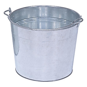 Vestil BKT-GAL-325 Galvanized Steel Bucket, 9-13/16" Depth, 3.25 gallon, 28 pound Capacity, Silver