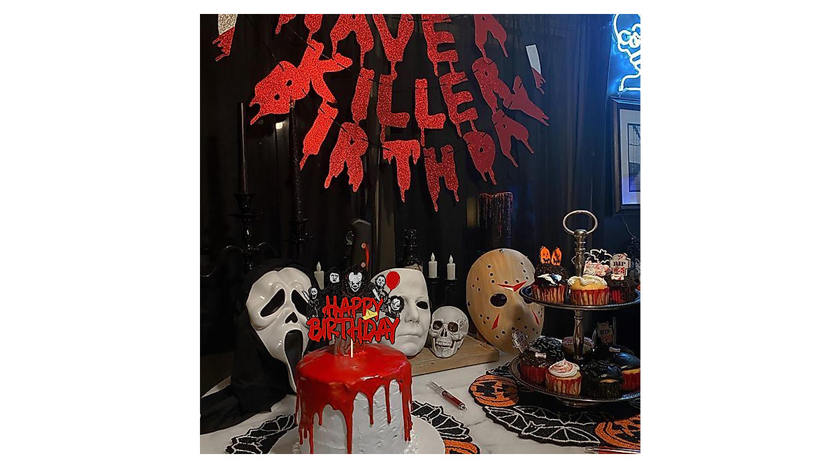 Halloween Horror Cake Topper - Killer Themed Birthday & Halloween Decor