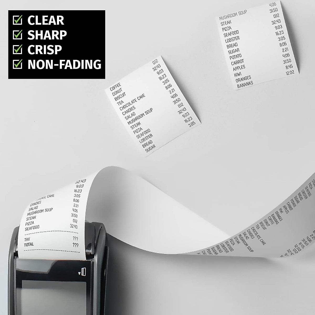 FungLam Thermal Receipt Paper Rolls 3-1/8" x 119' Thermal Paper Cash Register POS Receipt Paper (10 Rolls)