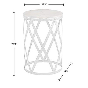 FirsTime & Co.® Westbrook Farmhouse Cottage Galvanized Table, American Crafted, Weathered Brown, 13.5 x 13.5 x 20 ,