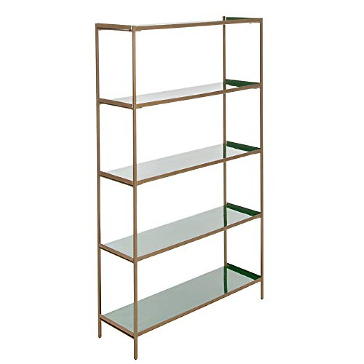 Safavieh Home Justine Contemporary Green and Brass 5-tier Etagere Bookshelf