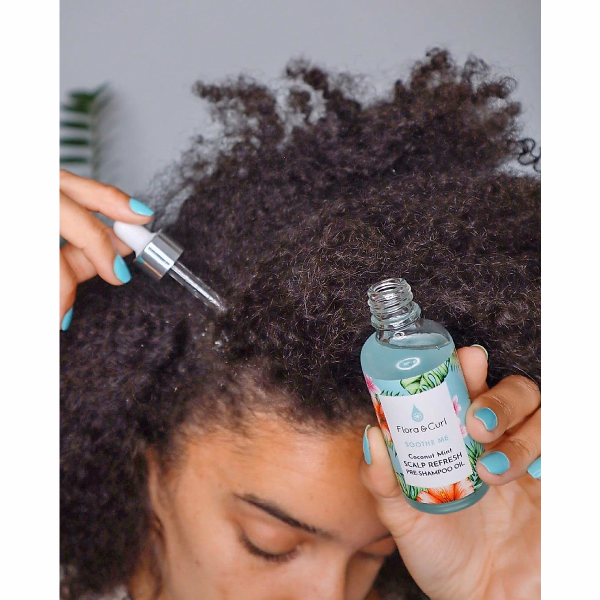Flora & Curl Coconut Mint Scalp Refresh Pre-Shampoo Dry Scalp Oil | Itchy Scalp Treatment for Curls | Pre-Wash Scalp Oil for Itchy Scalp & Dandruff