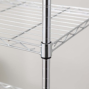 MZG Steel Heavy Duty 4-Tier Utility Shelving Unit Steel Organizer Wire Rack for Home,Kitchen,Office (24-in W x 14-in D x 53-in H)