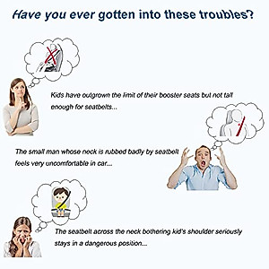 JAPARA Kids Seat Belt Adjuster, Car Seatbelt Adjuster with Clip and Position Belt Strap for Kids, Protect Shoulder and Neck Seat Belt Adjuster for Kids/Short Adults