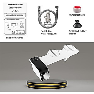 Bidet Attachment for Toilet Non-Electric Self-Cleaning Dual Nozzle Fresh Cold Water Sprayer Bidet Adjustable Water Pressure Feminine Wash, Bidet Sprayer for Toilet Easy to Install,White