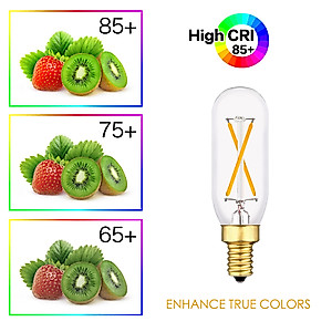 Vintage Dimmable T6 LED Bulb, 25W Equivalent/ 2 Watt, Antique E12 Edison Candelabra Light Bulbs, 2700K Soft Warm White T8/T25 Small Tubular Chandelier Lamp, 4 Pack