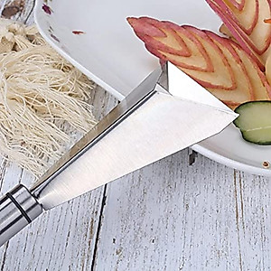 SFNTION Fruit Carving Knife, DIY Platter Decoration Carving Tool for Fruit Vegetable Cutting Knife, Triangular Shape Stainless Steel Food Carving Carving Knife Slicer