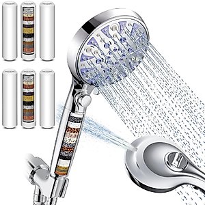 High Pressure 10-mode Detachable Shower Head & 6 Pack Replacement Shower Filter