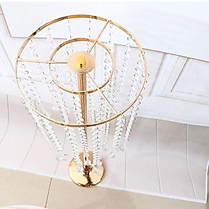 29.5in Gold Wedding Centerpieces for Table, 2Pcs Tall Vases Wedding Centerpieces with Sparkling Crystal Beads, Metal Flower Stand for Wedding Reception Birthday Party Events Home Decor