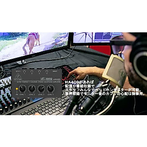 Behringer MICROAMP HA400 Ultra-Compact 4 Channel Stereo Headphone Amplifier,Silver