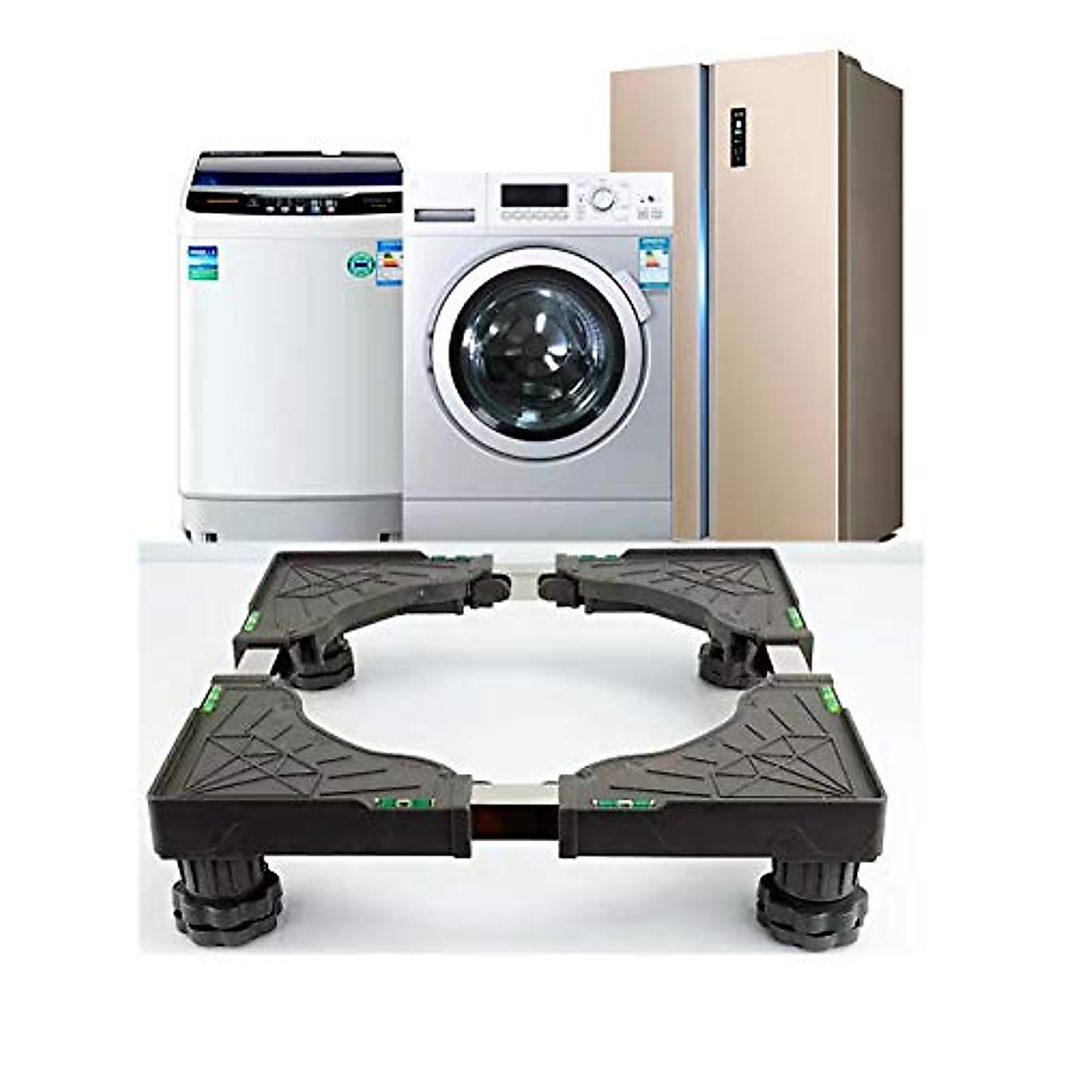 YULEMY Mini Dorm Fridge Stand Washing Machine Base Universal Mobile Base with 4 Strong Feet Multi-Functional Adjustable Pedestal for Dryer, Washer and Refrigerator (Grey)