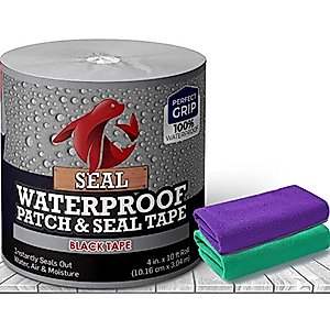 Waterproof Patch & Seal Tape 4" x 10 Feet, Waterproof fix Repair Tape Heavy Duty Duct Tape Under Water Tape