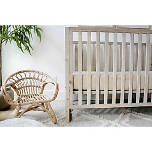 NODNAL CO. 3 Fitted Crib Sheets Rainbow & Solid Colors Set - 100% Oeko-TEX Cotton for Baby Girl/Boy Nursery Bedding - Boho Gender Neutral Watercolor Beige/Tan Set Toddler Mattress 28”x52”x9” Sheet