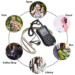 Personal FM Walkman Radio, Mini Digital Tuning Portable Radio, LCD Display & Earphone Tuning Superior Reception Walkman Radio 60-108MHz