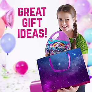 GirlZone Egg Surprise Galaxy Slime Kit for Girls, 41 Pieces to Make Glow in The Dark Slime, DIY Slime with Glitter, Fun Slime Kits for Girls 10-12