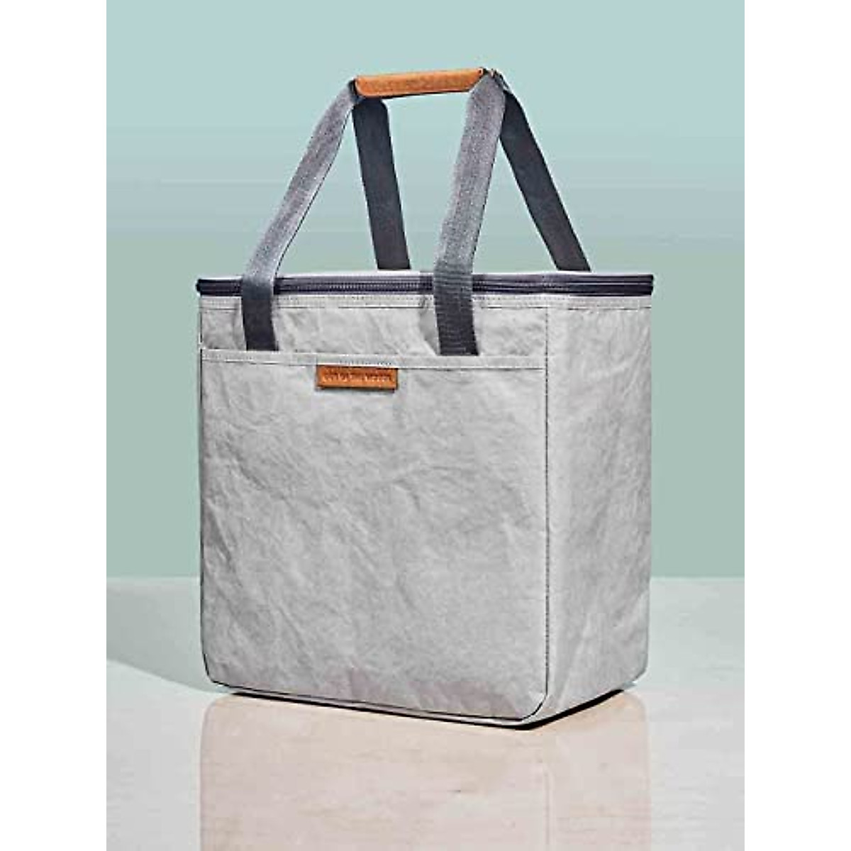 Insulated Travel Cooler Bag – Out of the Woods Dolphin Cooler – Vegan Picnic Bag/Cooler Tote with Zippered Body & Front Pocket – Sustainable Soft Side Cooler Bag with Strap