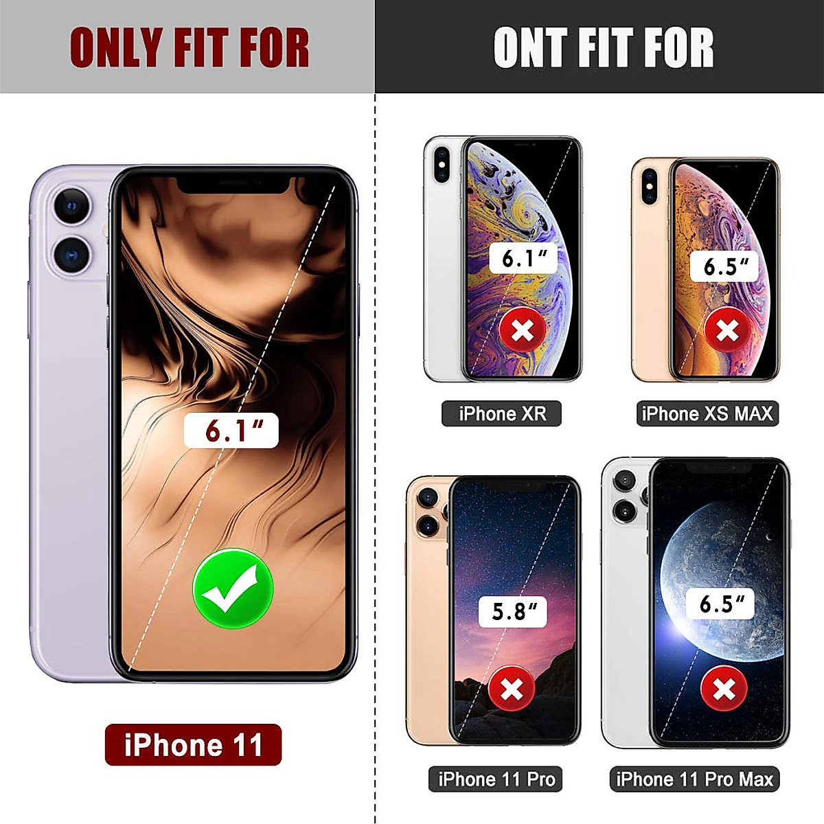 Mitywah Waterproof Case for iPhone 11, Heavy Duty Durable Metal Full Body Protective Case Built-in Screen Protection Waterproof Shockproof Dustproof Rugged Military Grade Defender, Black