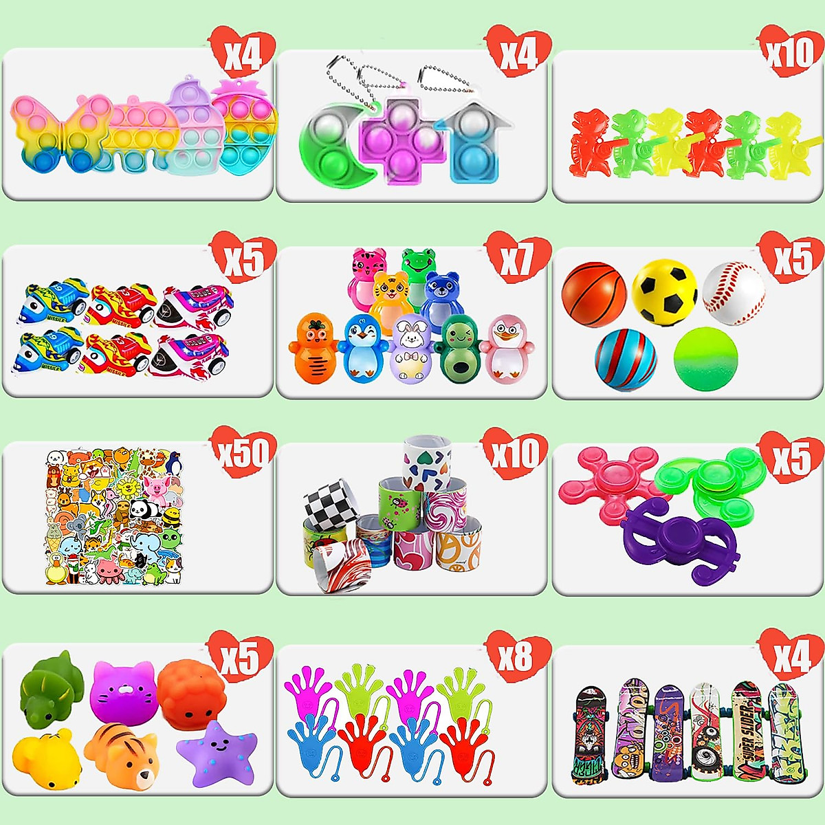 52 Pack Party Favors Toy Assortment Bundle for Kids,Birthday Bag Fillers Stocking Stuffers,Carnival Prizes School Classroom Rewards Treasure Box Toys Pinata Stuffers Goodie Bags Bulk Toys