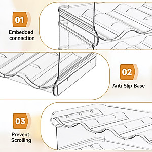 spospo Stackable Water Bottle Organizer, Large Compartment Water Bottle Holder, 4 Tier Clear Water Bottle Organizer for Cabinet, Bottle Rack for Kitchen Organization and Storage - Hold 16 Bottles