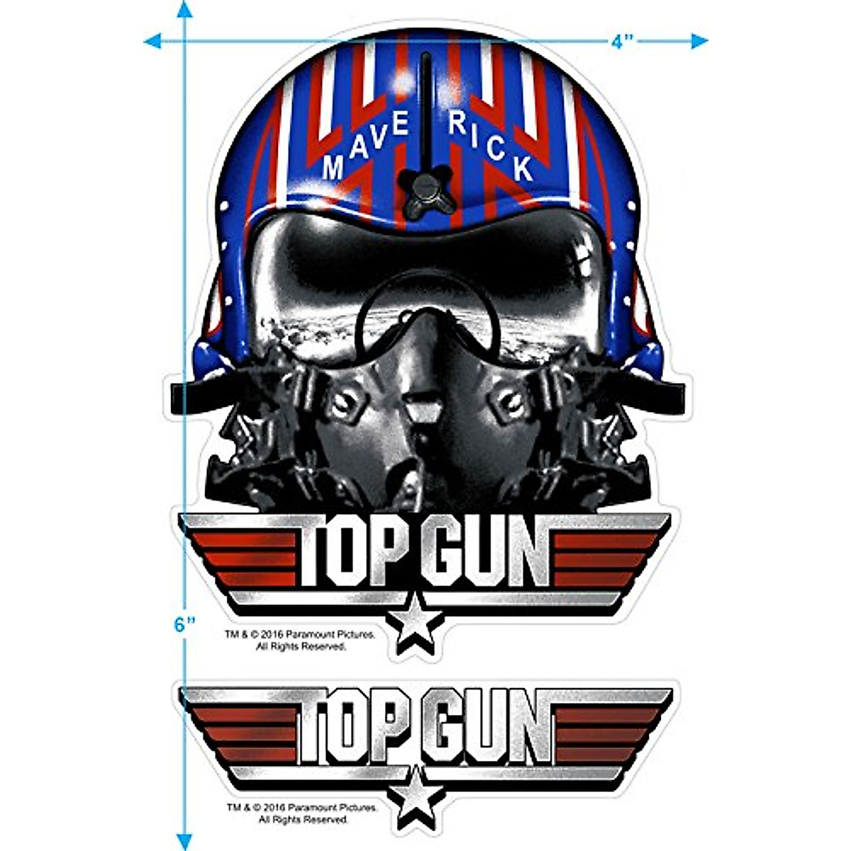 Top Gun Distressed Logo T-Shirt and Stickers (Medium) Heather Navy